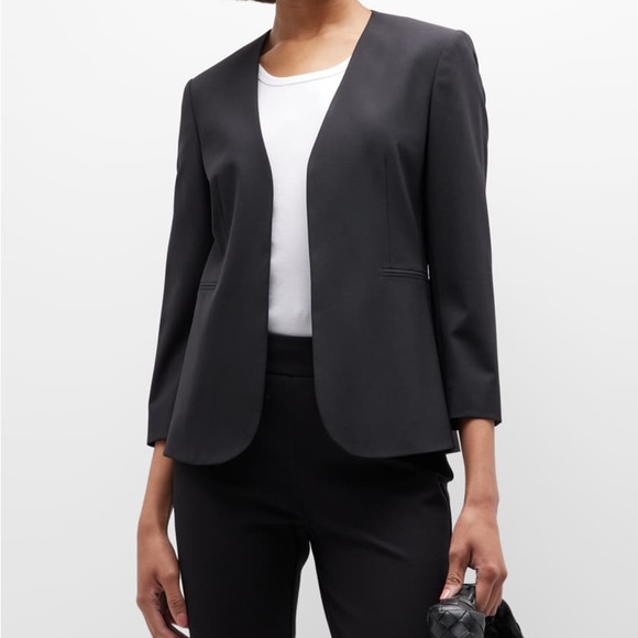 Theory | Jackets & Coats | Theory Lindrayia Openfront 34sleeve Traceable Wool Suiting Jacket Sz ...